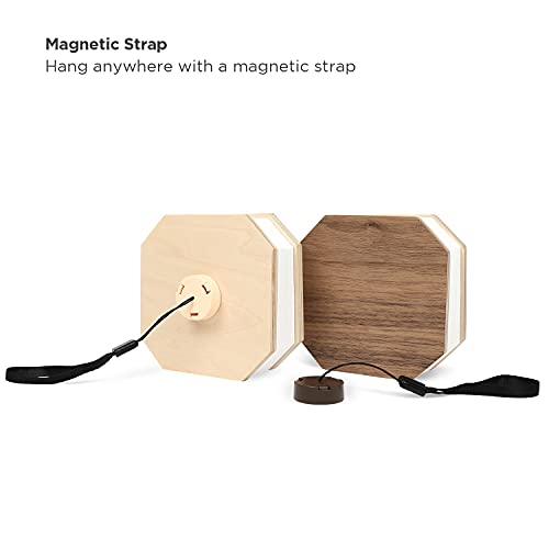 mooas Accordion LED Rechargeable nightlight, Wooden Book lamp, Wooden lamp, Wooden booklight, Folding Night Light, USB Rechargeable Wooden Table lamp with Magnetic Strap (Dark Brown)