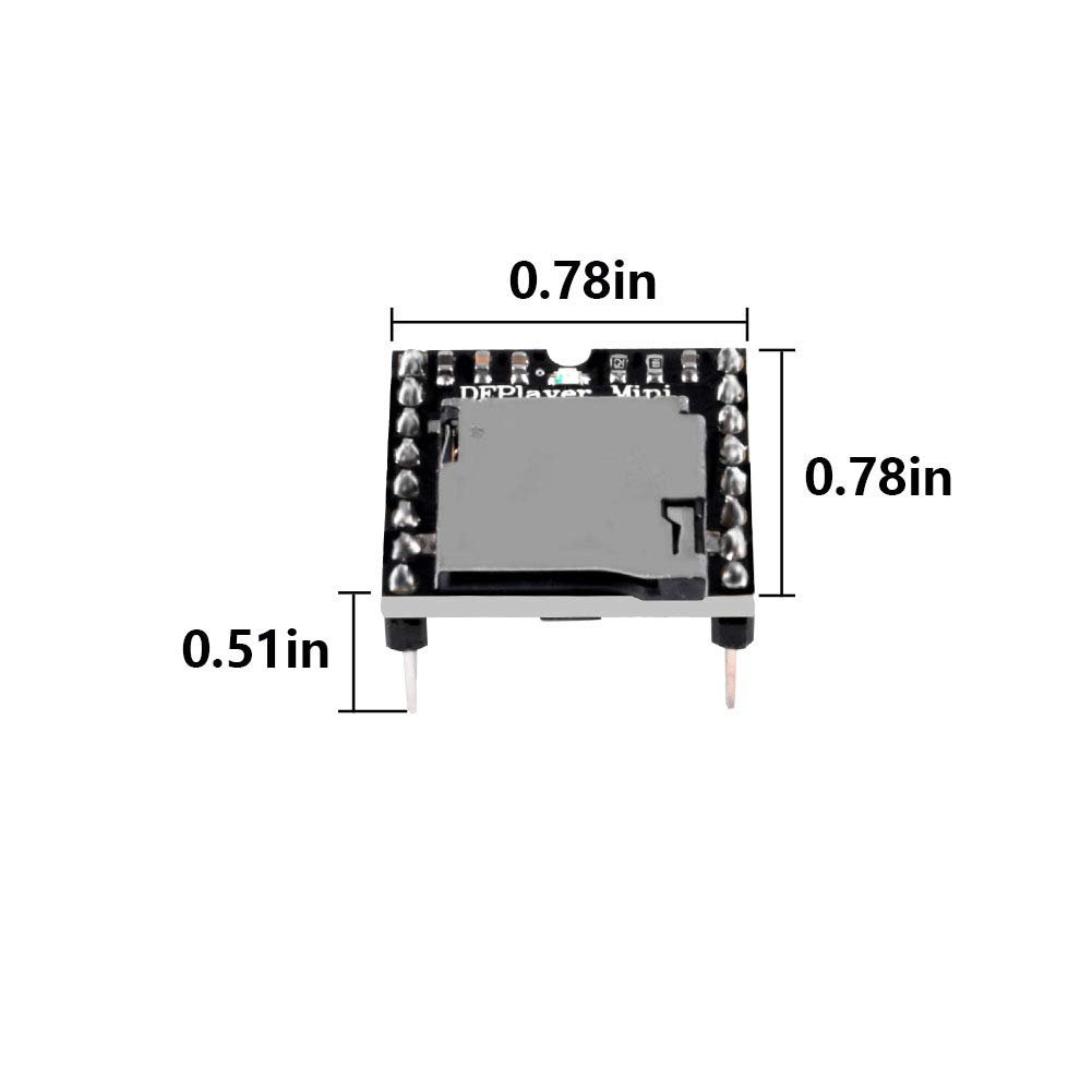 AOICRIE 4pcs Dfplayer Mini MP3 Player Module Compatible with R3 for Voice Module DIY DFPlayer Mini Voice Decode Board Support TF Card and U Disk IO/Serial Port/AD for arduino DIY Kit