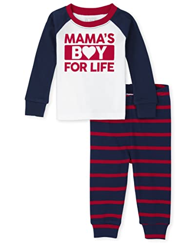 The Children's Place boys The Children's Place Baby Boy and Toddler Long Sleeve Snug Fit Cotton 2 Piece Pajama Set, Tidal, 3T US