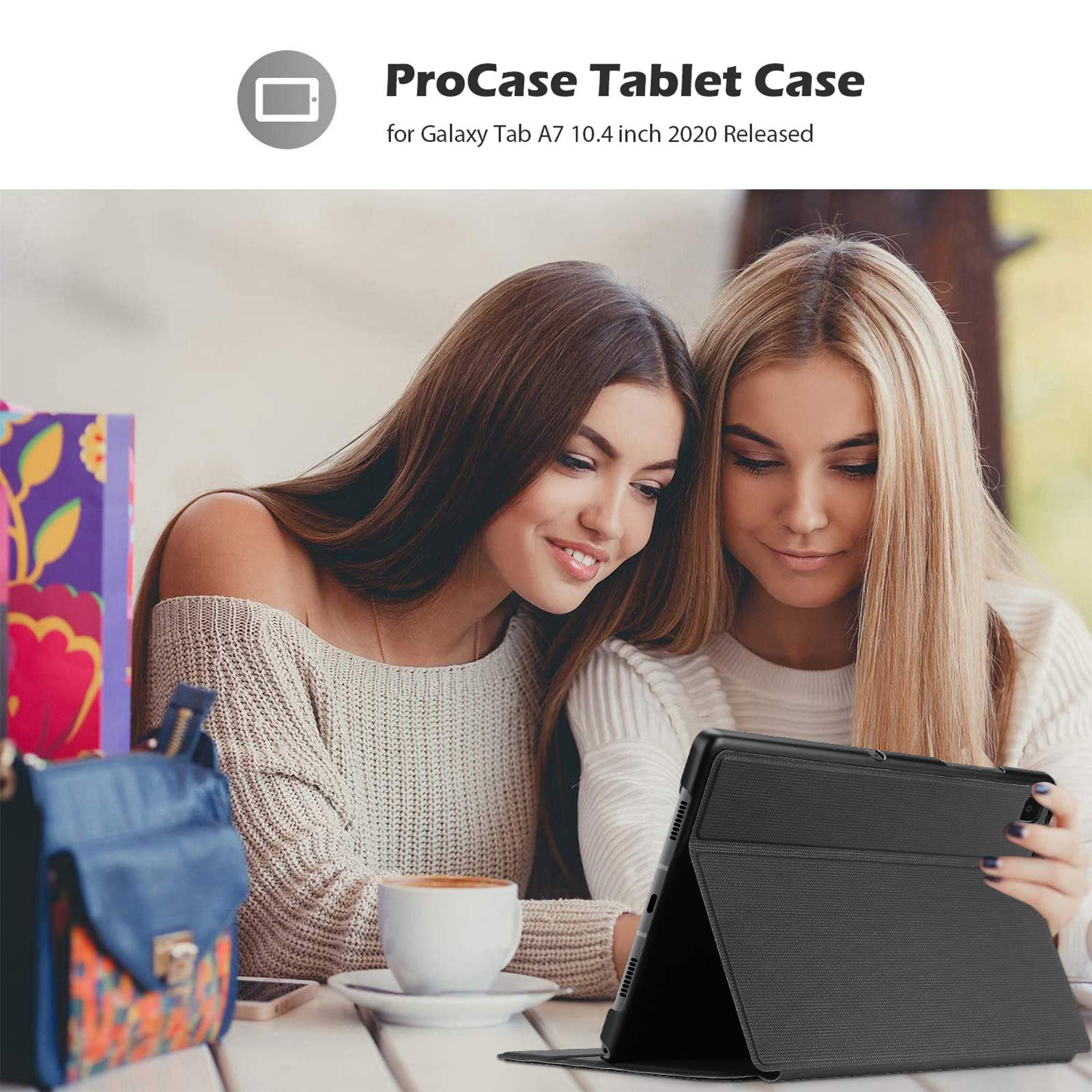 ProCase Tempered Glass Screen Protector Bundle with Slim Stand Case for Galaxy Tab A7 10.4-Inch 2020 Release