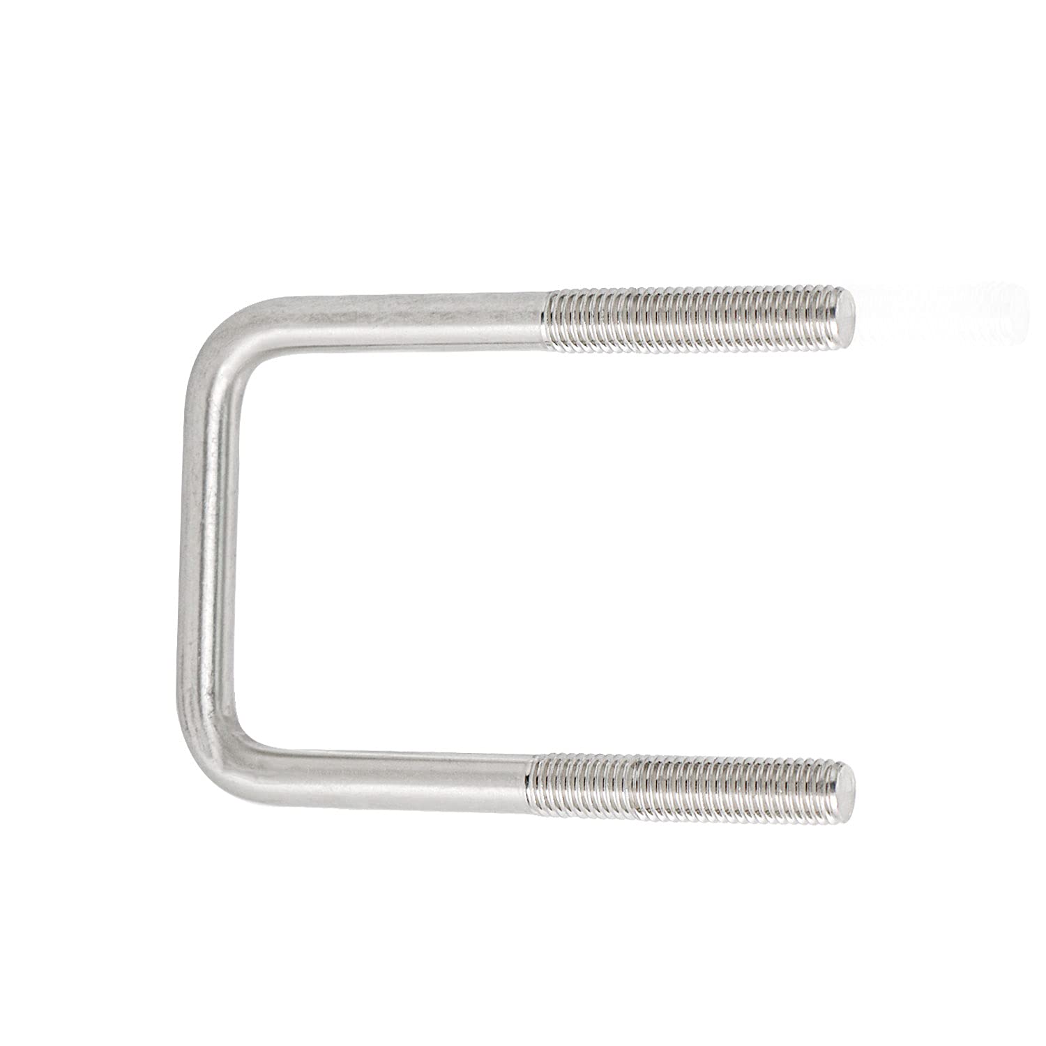 Aoje-Link Square U-Bolts 1.97"(50mm) Inner Width M8 Thread 304 Stainless Steel Silver with Plates Nuts Flat Washers for Car/RV/Trailer Bumper, 4Pcs