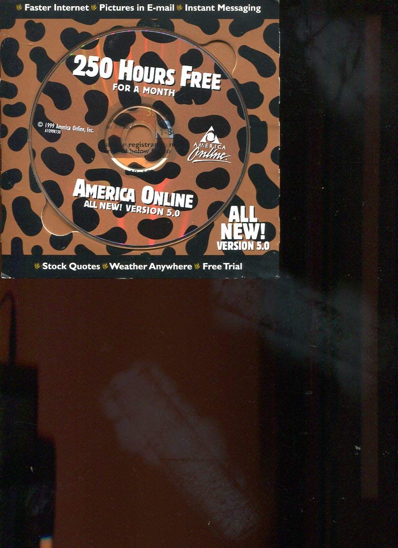 AOL 5.0 CD /250 HOURS FREE/LEOPARD PATTERN/USED /RARE