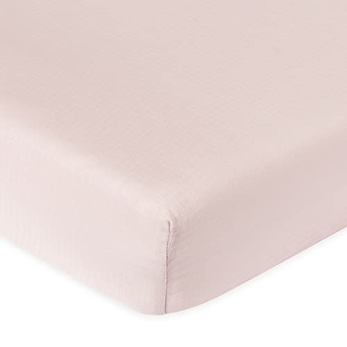 Newton Baby Organic Fitted Crib Sheets (2-Pack) - 100% Breathable and Ultra-Soft, 100% Organic Muslin Cotton, Sunrise Pink + White, Fits All Standard Cribs