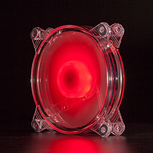 OCUhome 120mm RGB LED Fan, Noiseless Heat Sink Powerful Cool LED Light Computer Case Fast Cooling Fan for Desktop Red