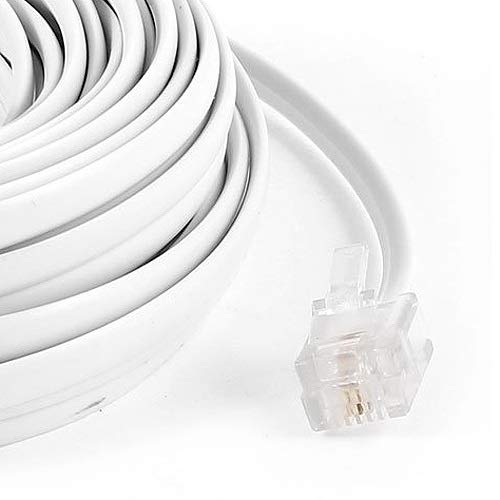 9 Meters 30ft RJ11 6P2C Modular Telephone Phone Cables Wire White liuqiangmeiguo (Color : 1)