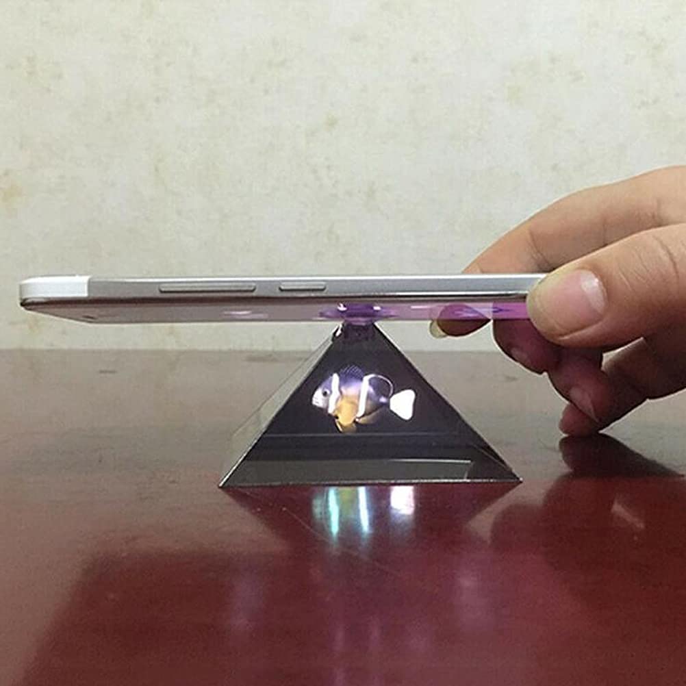 1 Piece 3D Hologram Display Pyramid 3D Hologram Projector Video Pyramid Stand for Smart Mobile Phone, Product Display, Animated Characters, Personal Entertainment Durability and attraction