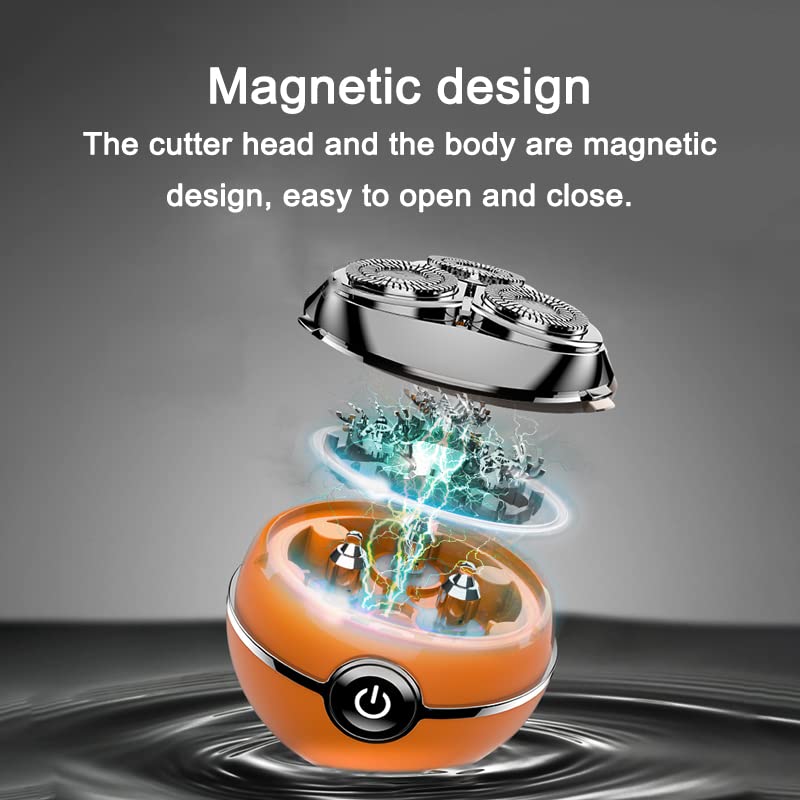 Electric shavers for Men Mini Portable Face Shaver Wet & Dry Waterproof Rechargeable Electric Shaver 4D Rotary Razors Cordless Travel USB Charging
