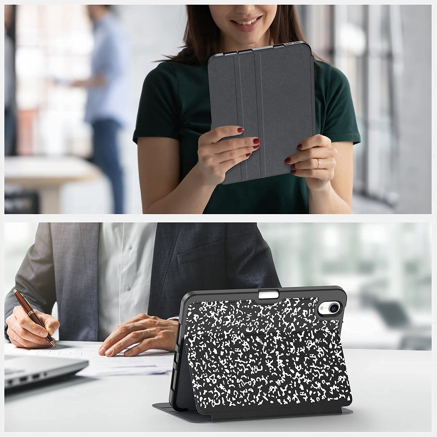 Supveco Case for iPad Mini 7 (A17 Pro) 2024/iPad Mini 6 2021 8.3 Inch with Pencil Holder-[Auto Wake/Sleep],Slim Protective Case with Soft TPU Back Cover for iPad Mini 7th/6th Generation(Book)