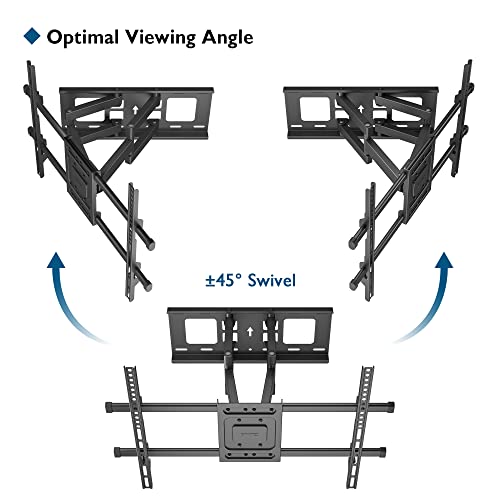 BONTEC Full Motion TV Wall Mount for 32-85 inch LED LCD OLED TVs, Swivel Tilt Level TV Mount Bracket with Articulating Dual Arms Hold up to 132lbs, Max VESA 600x400mm, Fits 12β 16" Studs
