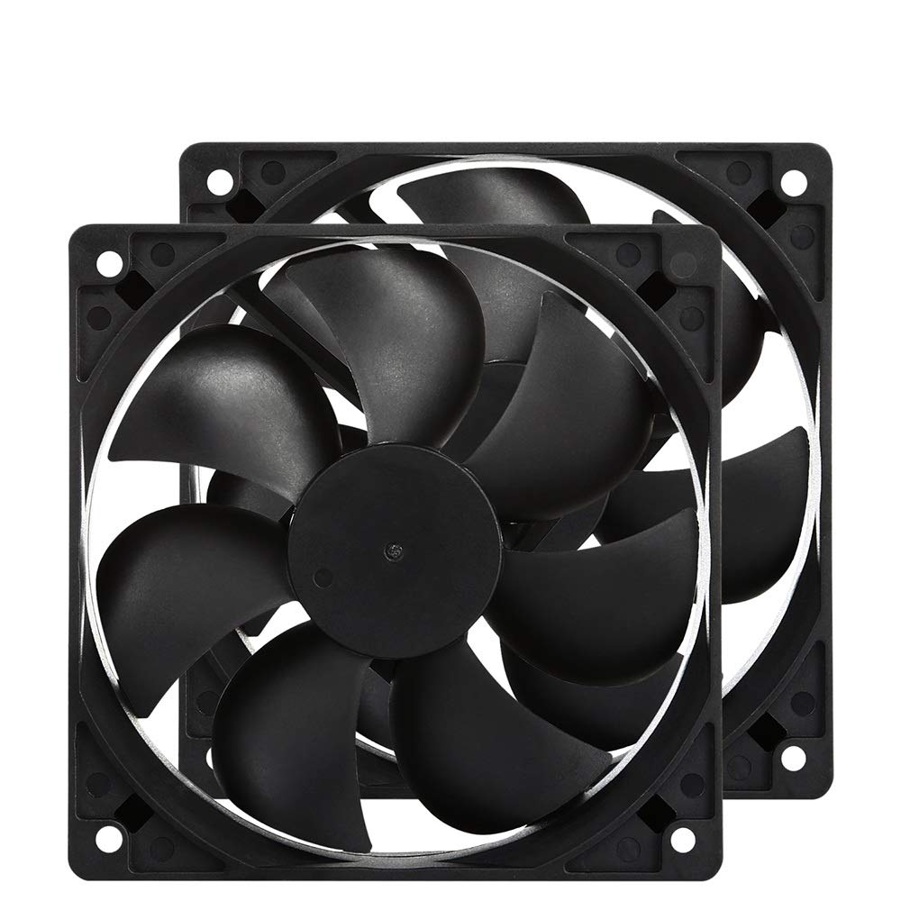120mm Case Fan 120x120x25mm 12cm Computer PC Fan DC 12V 2Wire 3Pin Connector Cooling Fan 1600RPM 2-Pack