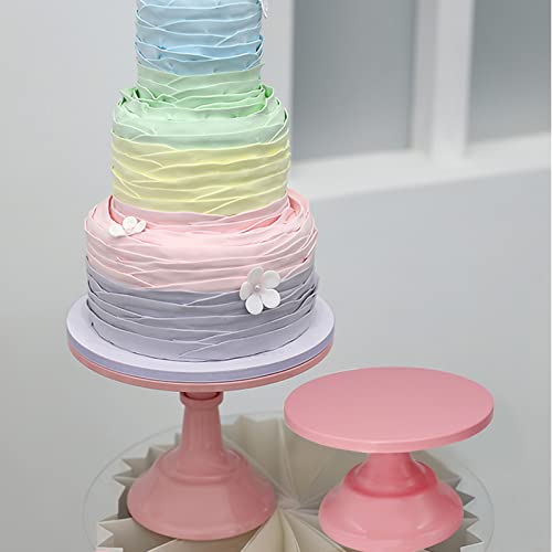 3-Set Round Cake Stand Metal Dessert Cupcake Candy Display for Weddings, Birthday Party, Baby Shower, Anniversary(Pink)