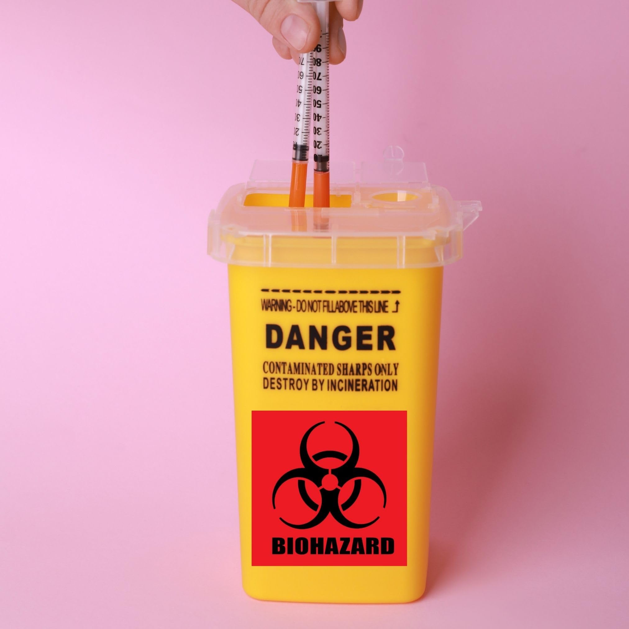 2" x 2" Biohazard Stickers - 250 Labels, Universal Symbol, Coated Paper Signs for Labs, Hospitals & Industrial Use