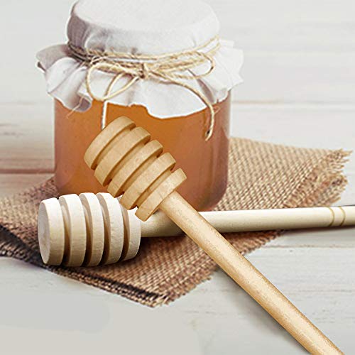 5 Pack 6 Inch Mini Wooden Honey Dipper Sticks Honey Dippers Jam Muddler Syrup Stirrer for Honey Jar Dispense Drizzle Honey