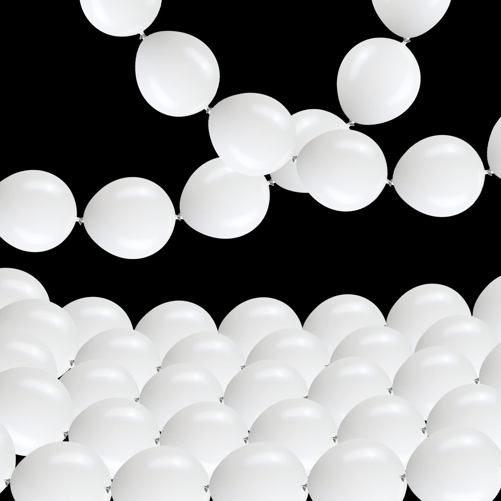 100 Pcs Link Balloon Linking Balloon Latex Linkable Balloons Connected Wedding Party Decoration (White, 10 Inch)