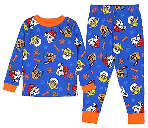 Paw Patrol Toddler Boys' Play All Day 4 Piece Long Sleeve Pajama Set Mix and Match (3T) Blue
