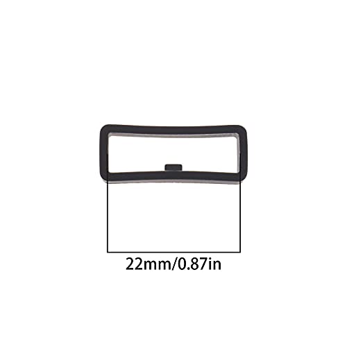 Micro Traders 10x Smartwatch Strap Ring Keeper 22mm Black Watch Band Ring Holder Watch Band Loop Silicone for Sport Watch Compatible with Huawei GT Sports Watch