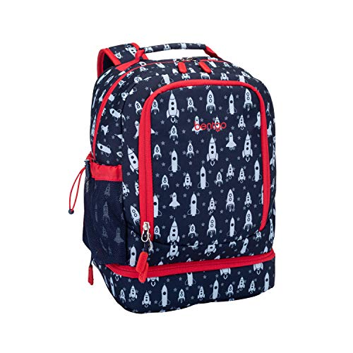 Bentgo 2-in-1 Backpack & Insulated Lunch Bag Set With Kids Prints Lunch Box (Space Rockets)
