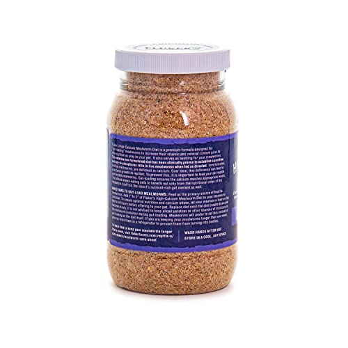 Fluker's High Calcium Mealworm Diet - Can Be Used as a Gut-Loading Food or Bedding, 6oz