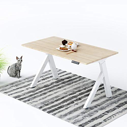 Bookshelf Height-Adjustable Standing Desk Base, Heavy-Duty Steel Desk Frame, Electric Lifting Table with Control Panel and Anti-Collision Protection, for Home Office