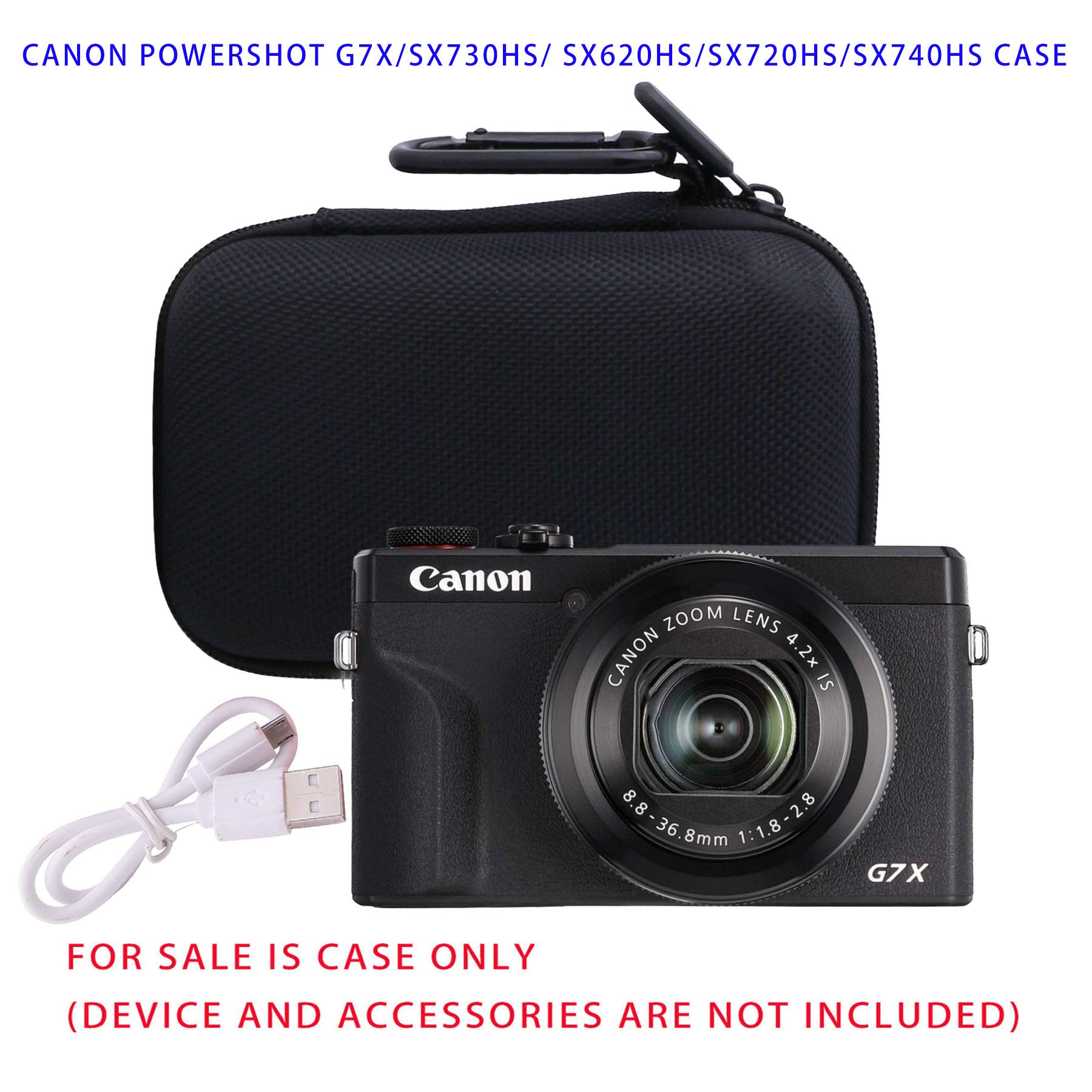waiyu Hard EVA Travel Case for Canon PowerShot G7X/SX730HS/ SX620HS/SX720HS/SX740HS Digital Camera (Black)