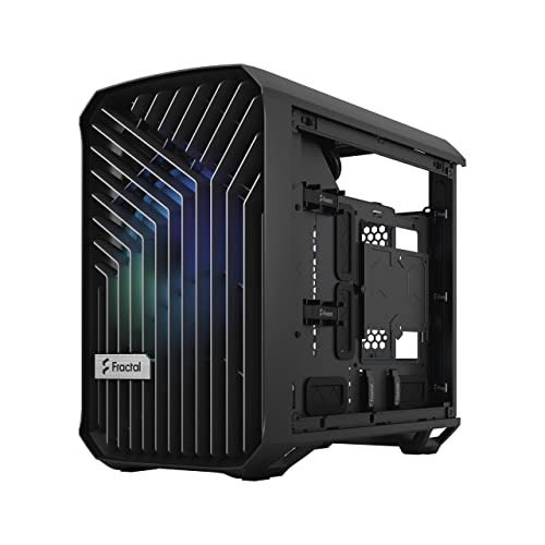 Fractal Design Torrent Nano RGB Black - Light Tint Tempered Glass Side Panels - Open Grille for Maximum air Intake - 180mm RGB PWM Fan Included - Type C - mITX Airflow Mini Tower PC Gaming Case