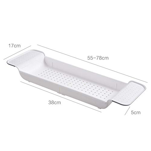 KJGHJ Extendable Bathroom Shelf Bathtub Tray Shower Caddy Bamboo Bath Tub Rack Towel Wine Book Holder Storage Organization Accessories Bathtub Caddy Tray (Color : Black)