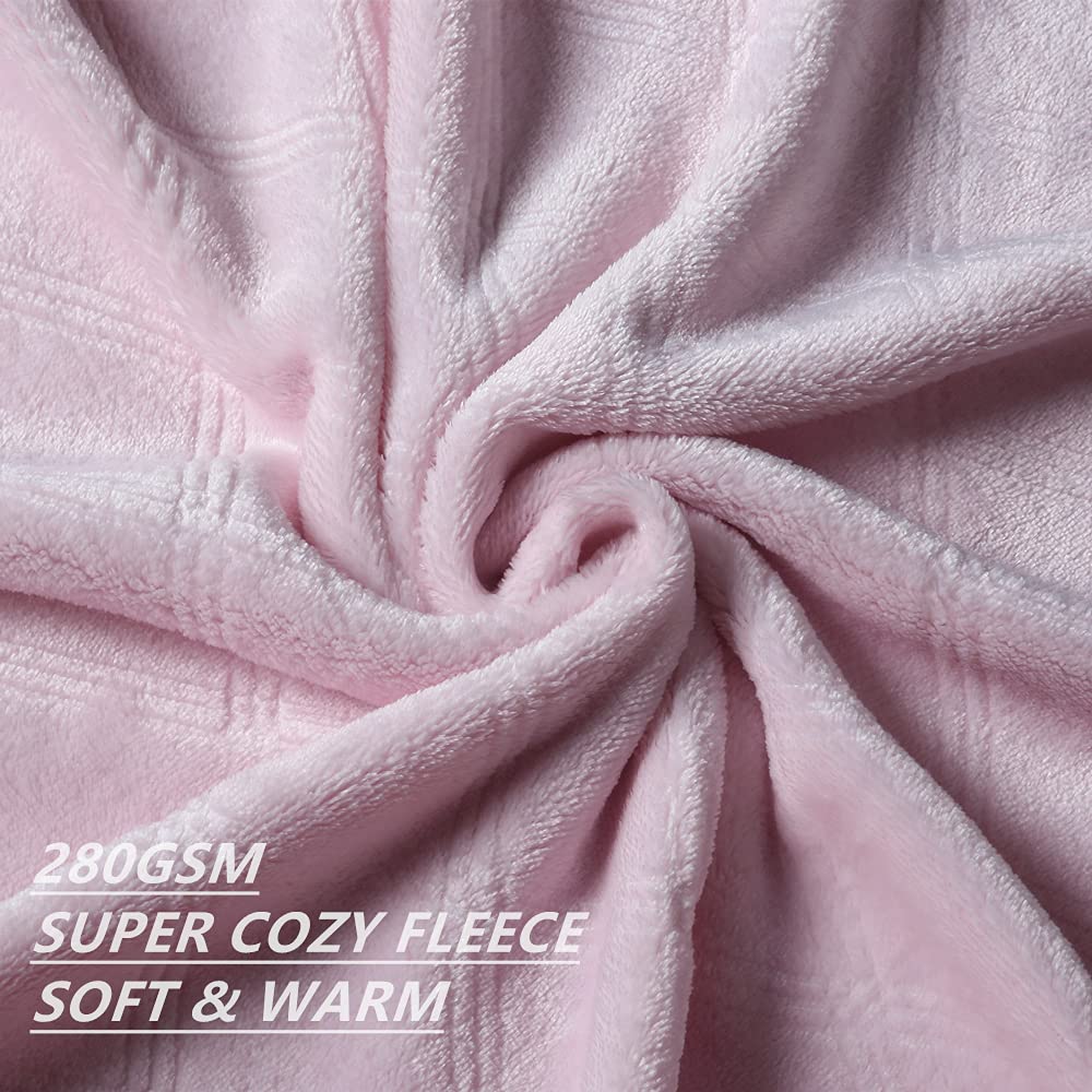 CREVENT Plush Super Soft Lightweight and Breathable Baby Blanket for Girls Infants Stroller Crib Bed Spring Summer All Seasons Use(30"X40" Pink)