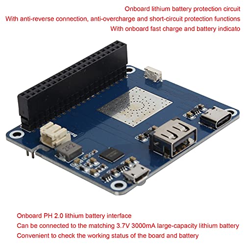 Lithium Battery Pack Expansion Board for Raspberry Pi, Lithium Battery Pack Expansion Board Power Supply with SW6106 Mobile Power chip, Supports Two-Way Fast Charging
