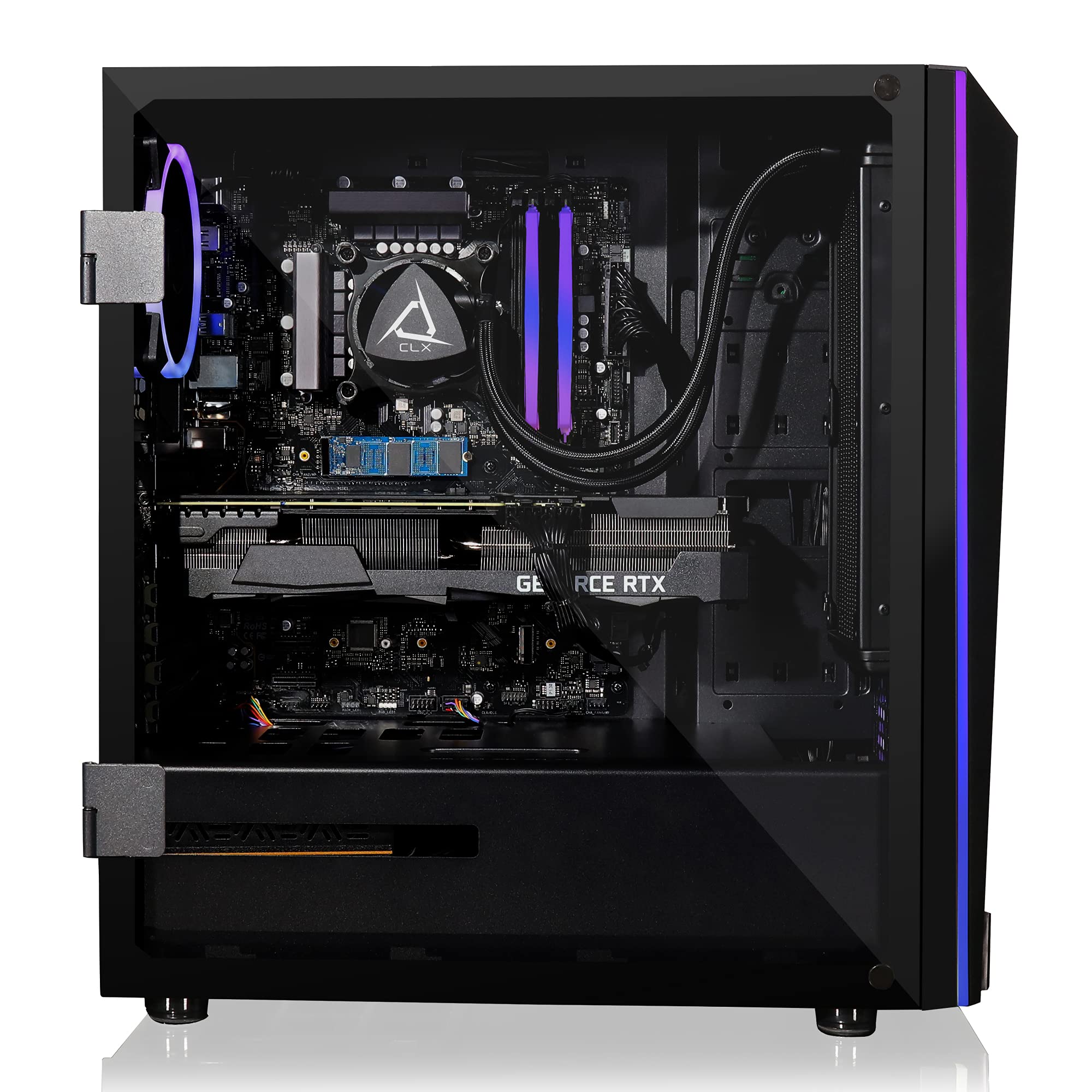 CLX Set Gaming Desktop - Liquid Cooled Intel Core i9 10850K 3.6GHz 10-Core Processor, 32GB DDR4 Memory, GeForce RTX 3070 Ti 8GB GDDR6X Graphics, 500GB SSD, 4TB HDD, WiFi, Windows 11 Home 64-bit, Black