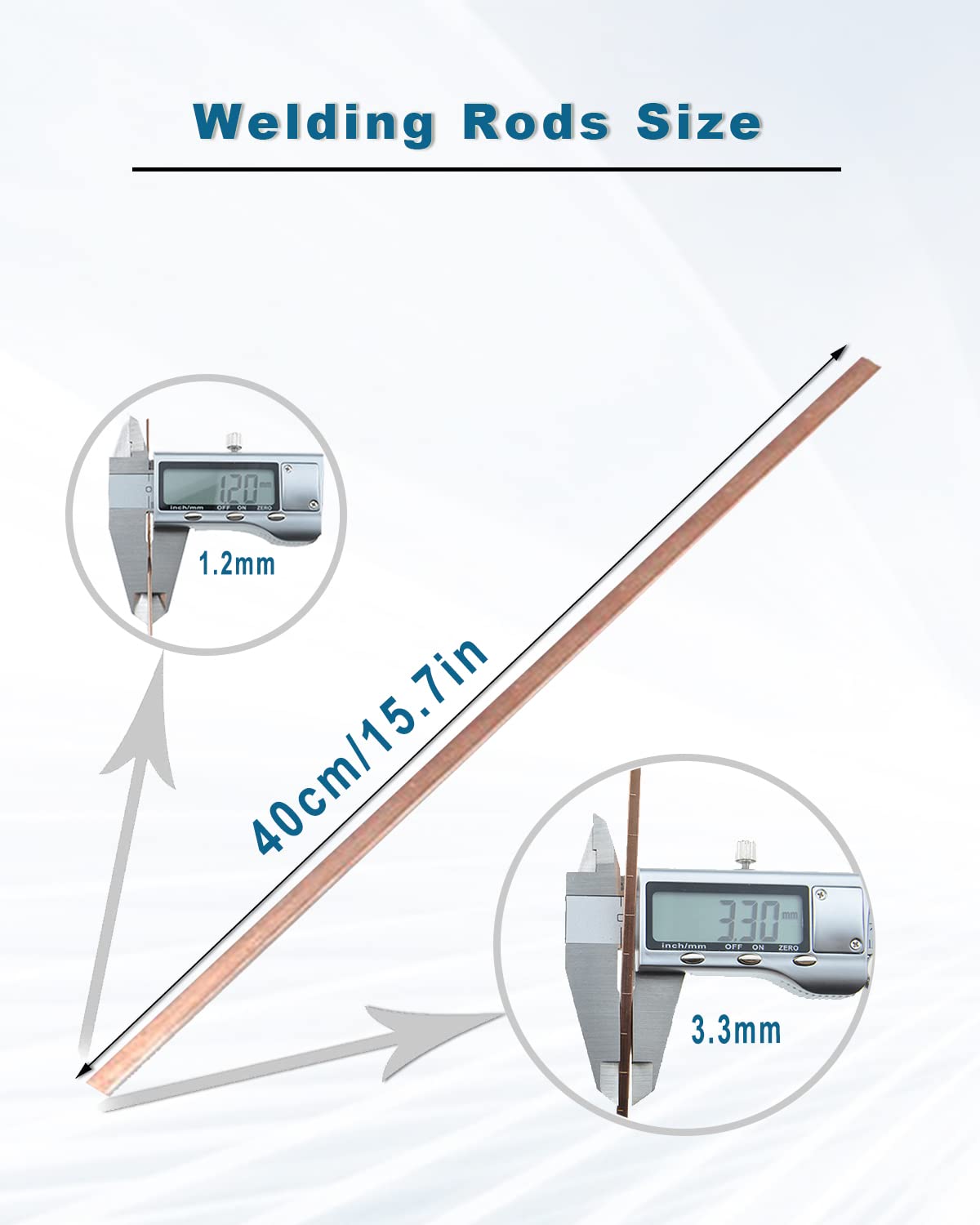 10 Rods Copper Brazing Rod 15.7", Low Temperature Welding Rod, Welding Consumables with Good Liquidity for Welding Refrigerator, Air Conditioner Copper Pipes, Copper Products⌠B09C3S9KRG