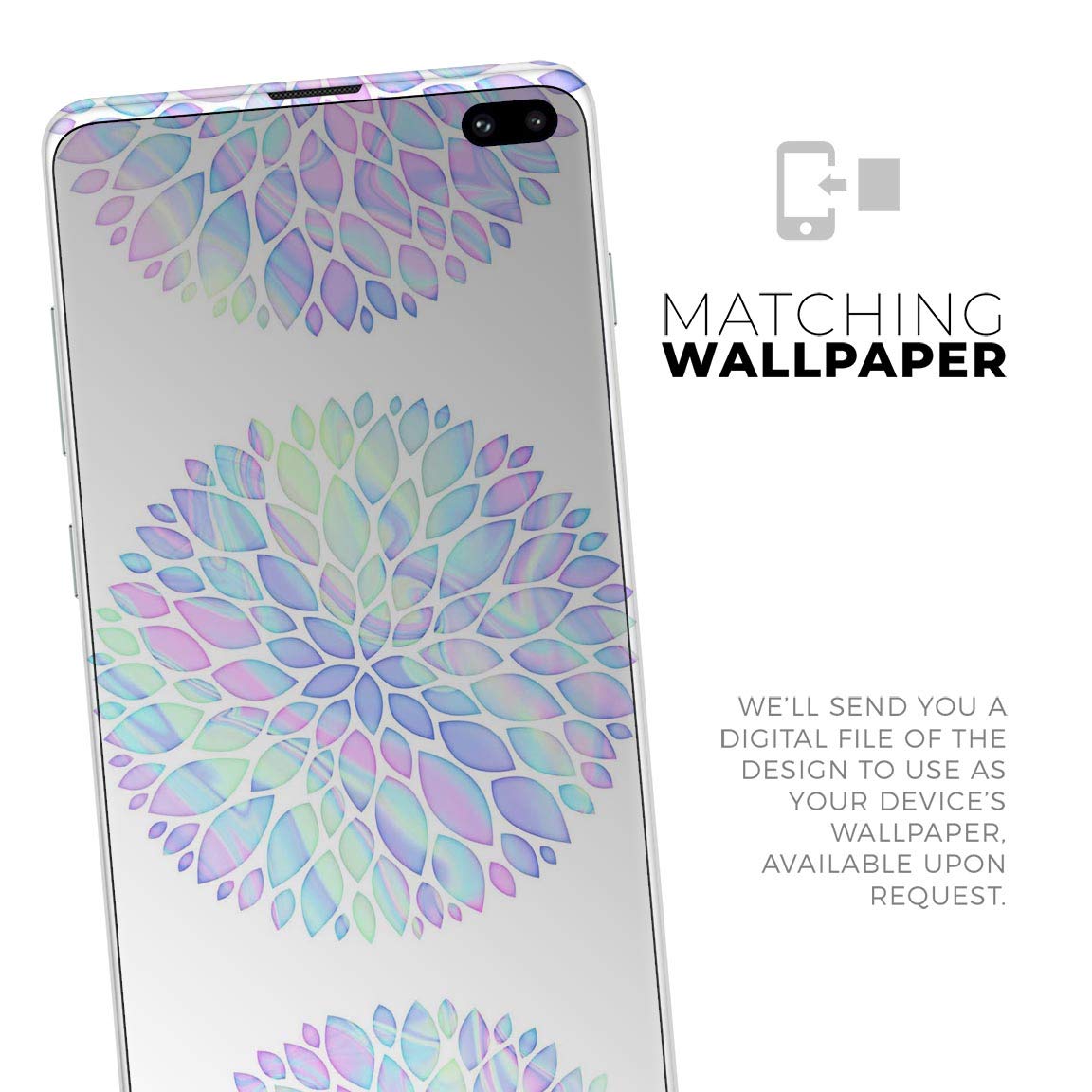 DesignSkinz Iridescent Dahlia v5 Protective Vinyl Decal Wrap Skin Cover Compatible with The Samsung Galaxy S20 (Screen Trim & Back Glass Skin)