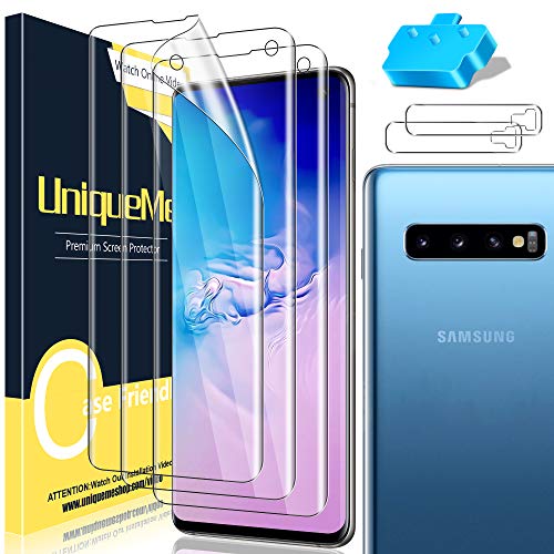 UniqueMe [3+2 Pack] Compatible with Samsung Galaxy S10 Full Coverage Flexible TPU Screen Protector and Camera Lens Protector 【Not Fit for Samsung S10 Plus】
