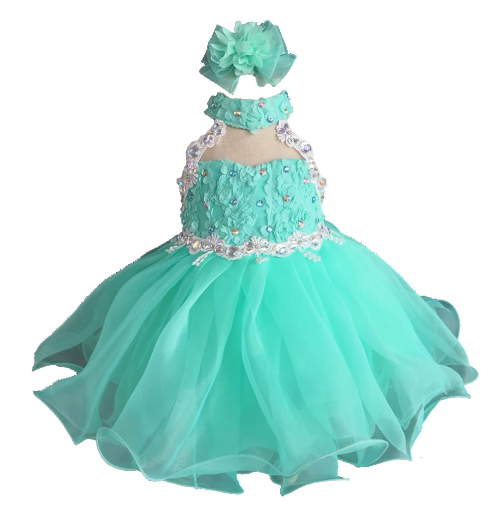 Jenniferwu Pageant Dress Handmade Beaded Dresses Toddler Pageant Princess Dress G035 3T Blue