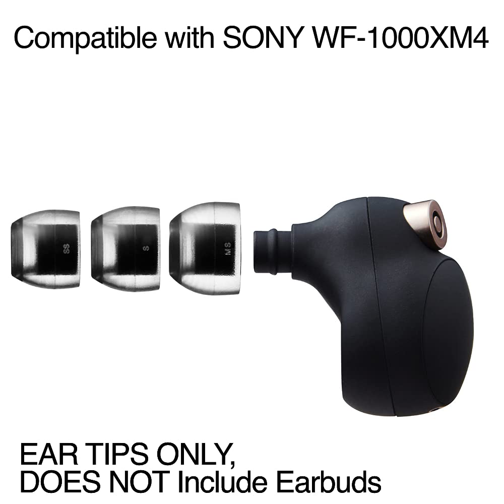 AZLA SednaEarfit Crystal Standard (SS/S/MS) - Earbud Tips for Wireless Headphones - Noise Canceling Earbuds Replacement Tips - Eartips Compatible with Shure, Sony, Beats, Sennheiser, Jabra, and JBL