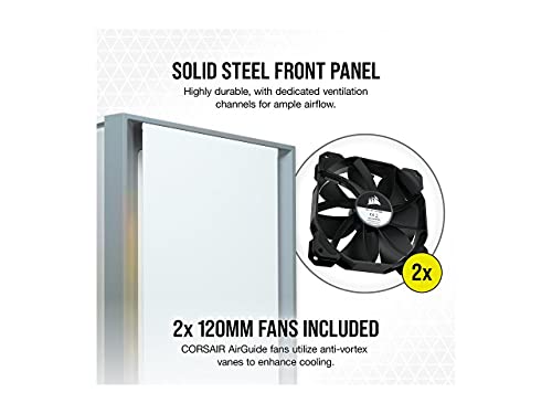 Corsair 4000D Tempered Glass Mid-Tower ATX PC Case - White