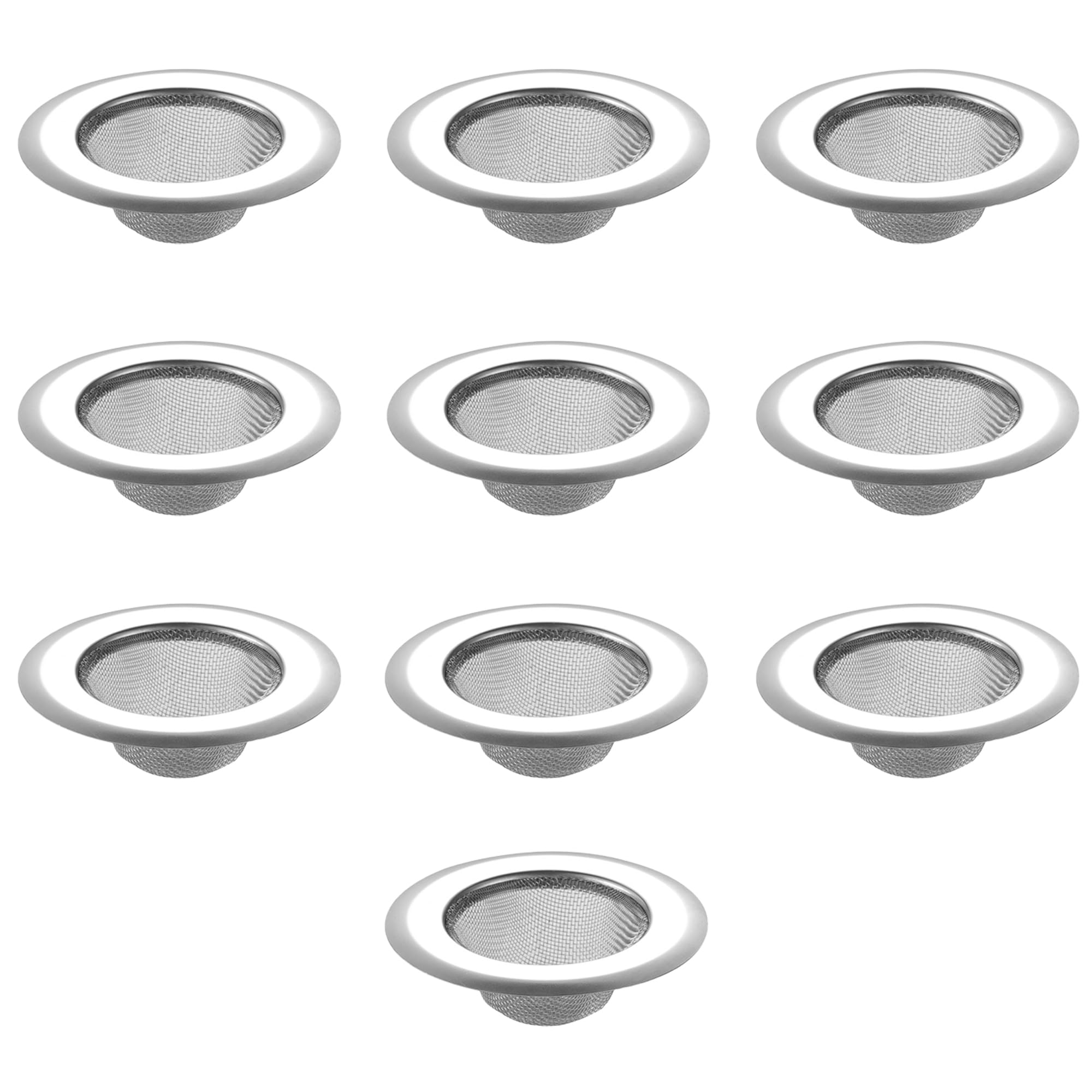10 Pcs Kitchen Sink Strainer Stainless Steel Mesh and Punching | Kitchen Sink Drain Strainer with Large Wide Rim 4.5" for The Sink in Kitchen/Bathroom/Bathtubs | Rust-Free, Sturdy and Durable