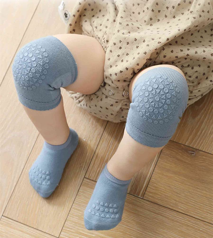 Unisex Toddler Non Slip Knee Pads and Socks Sets for Baby Boy Girls' Crawling Learn to Walk 6-15 Months