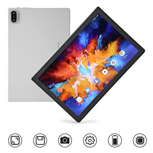 10.1in Tablet, 12GB RAM 256GB, 1920x1200 MT6755 8 Core, with Mouse Keyboard, 4G Call 5G WiFi, 8800mAh Battery 100β240V US Plug (White)