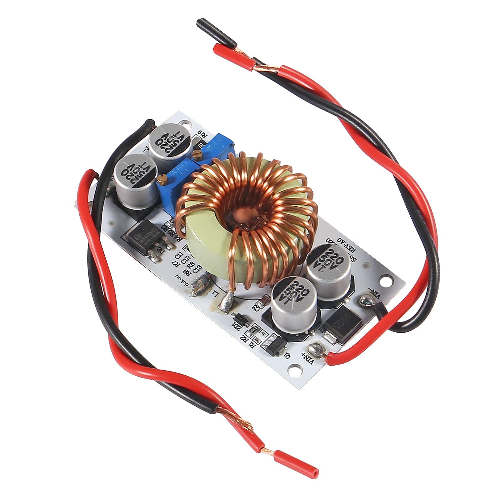 AITRIP 2PCS Adjustable Step-Up Power Supply Module,250W DC-DC Module 10-40V to 10-50V 6A Adjustable Step-Up Power Supply Module 250W DC Booster Constant Voltage Constant Current Power Converter Module