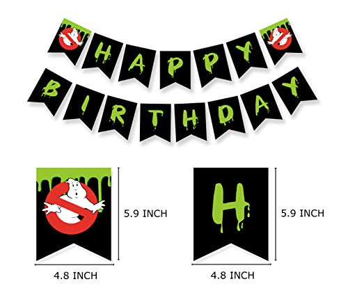 Ghost Busters Inspired Happy Birthday Banner, HorrorĀ Theme Bday Party Sign, Ghostbusters Halloween Bunting Decoration
