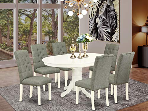 East West Furniture AVEL7-LWH-07, Linen White