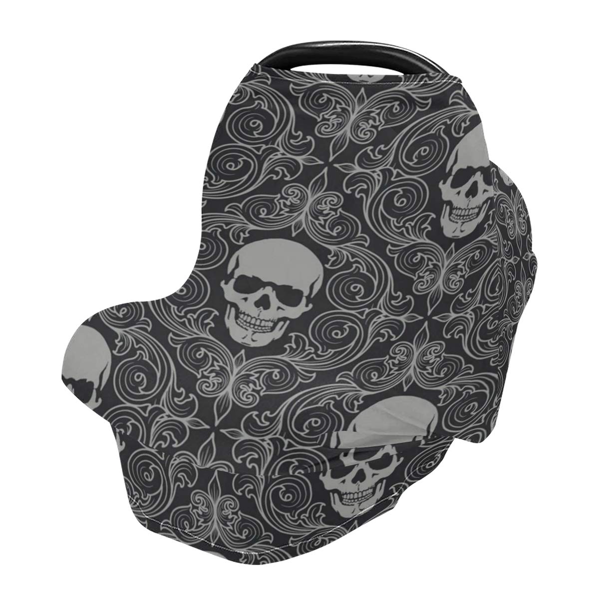 Nursing Cover Breastfeeding Scarf Skull Pattern- Baby Car Seat Covers, Stroller Cover, Carseat Canopy (m)