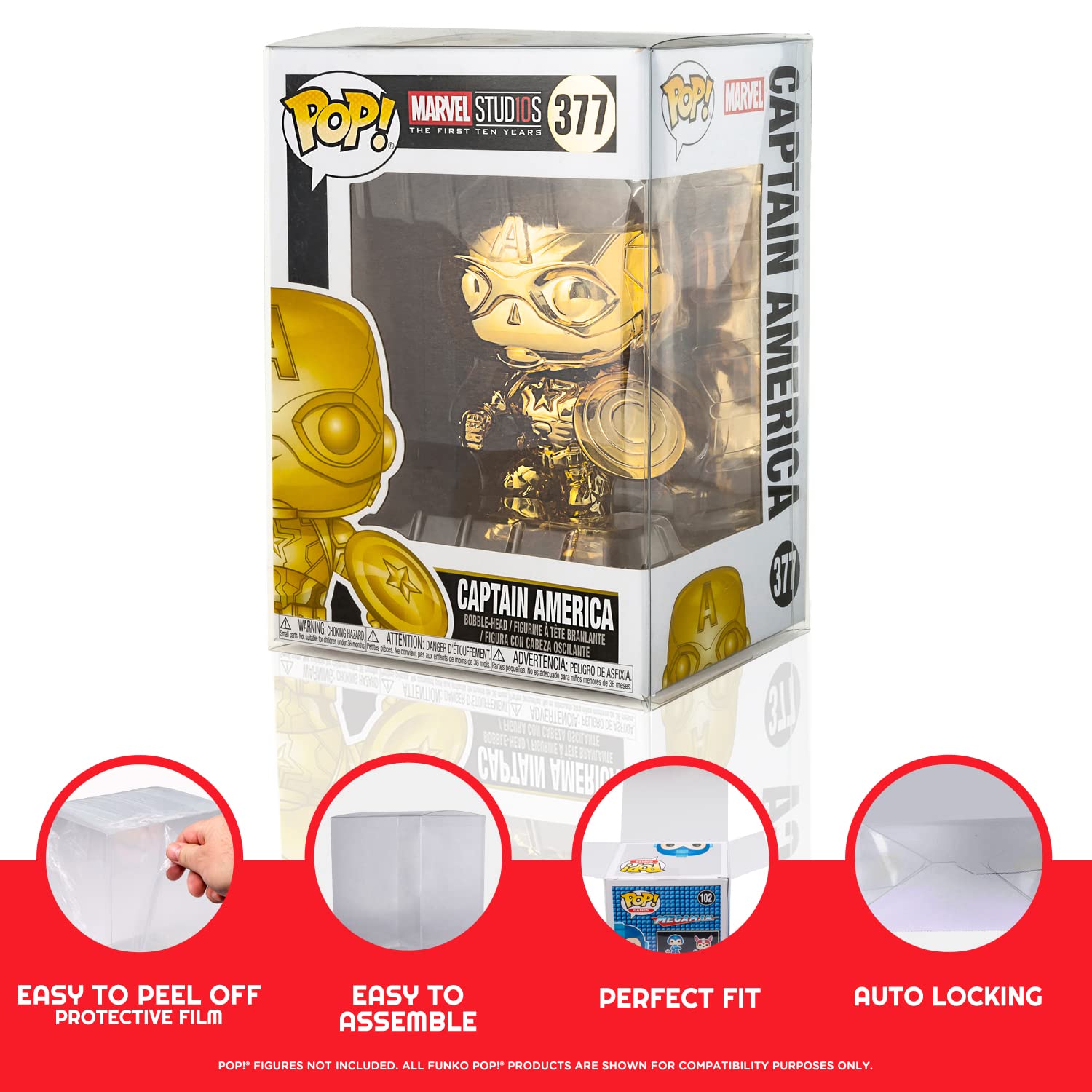 20 Pack Funko Pop Protector Display Case - Soft Plastic Protective Box Case to Keep Your Collection in Mint Condition - Showcase Your Collection with Durable, Clear Protectors