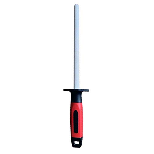 Abuycs 10 Inch Ceramic Rod Knife Honing, Ceramic Diamond Sharpening Rod for Stainless Steel Knives, Professional Knife Sharpener Rod for Home Kitchen
