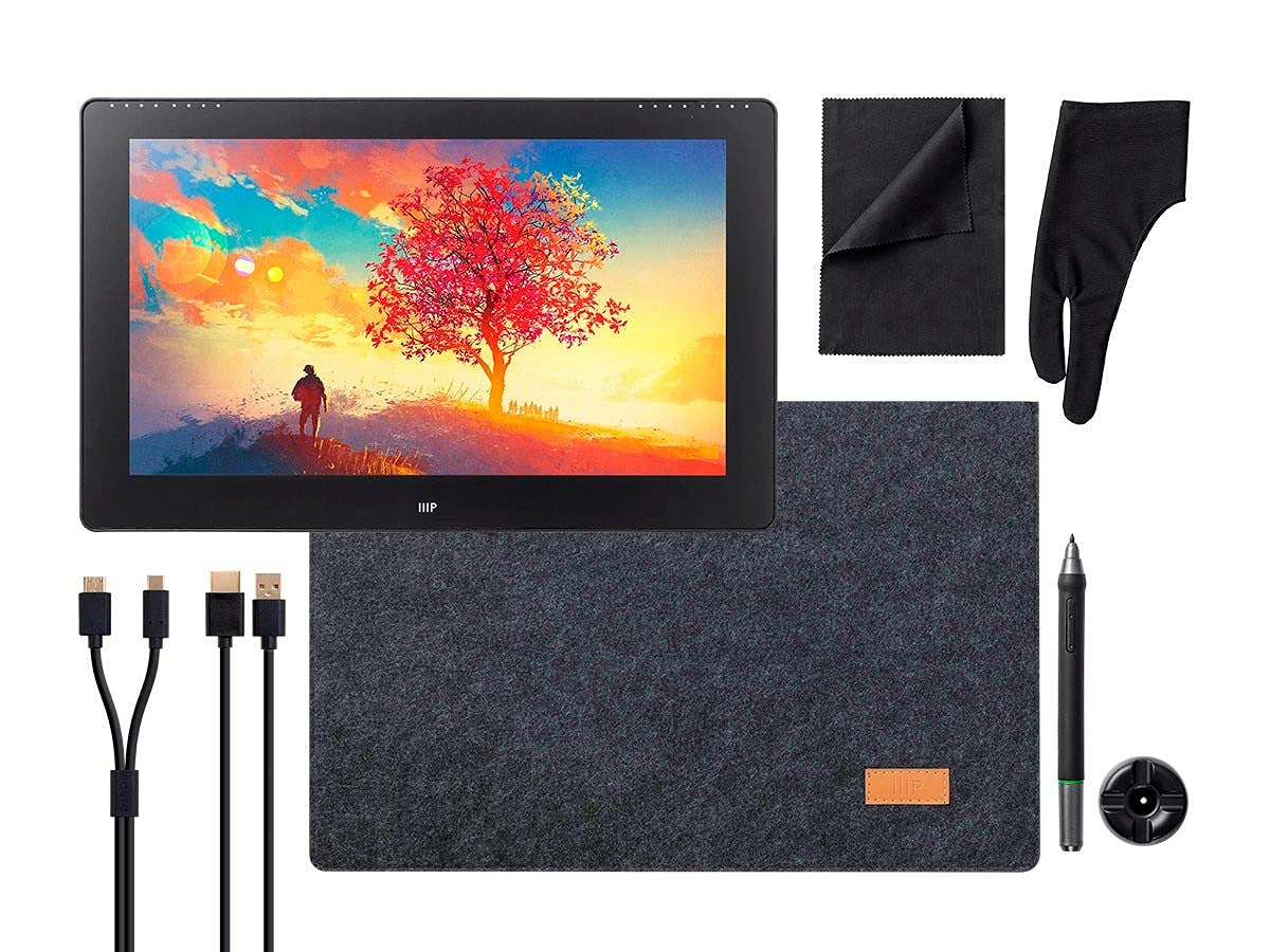 Monoprice Creator 16 Graphic Pen Display - 1.3 Feet - FHD, IPS, 8192 Pressure Levels, 5080 LPI, 266 RPS, 10 Express Keys, USB-C, macOS/Windows