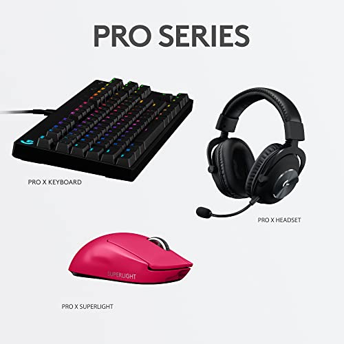 Logitech G PRO X SUPERLIGHT Wireless Gaming Mouse, Ultra-Lightweight, HERO 25K Sensor, 25,600 DPI, 5 Programmable Buttons, Long Battery Life, Compatible with PC / Mac - Magenta