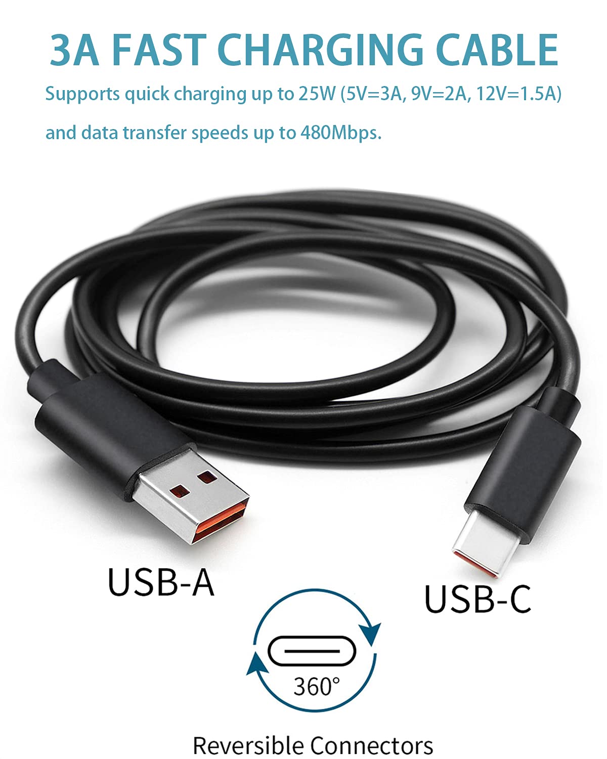 Charger Charging Cable Cord [USB-C 3.3ft] Fit for JBL Headphone Tour PRO+ TWS Live PRO+ TWS Live 660NC Tune 225TWS Tune 125TWS Earbuds Quantum ONE 800 600 400 Headset Earphone and More