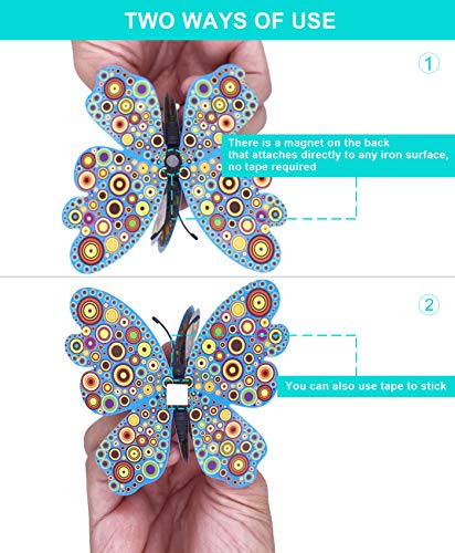 eoorau 24pcs Butterfly Wall Decals - 3D Butterflies Removable Mural Wall Stickers for Kids Home Room Bedroom Decoration