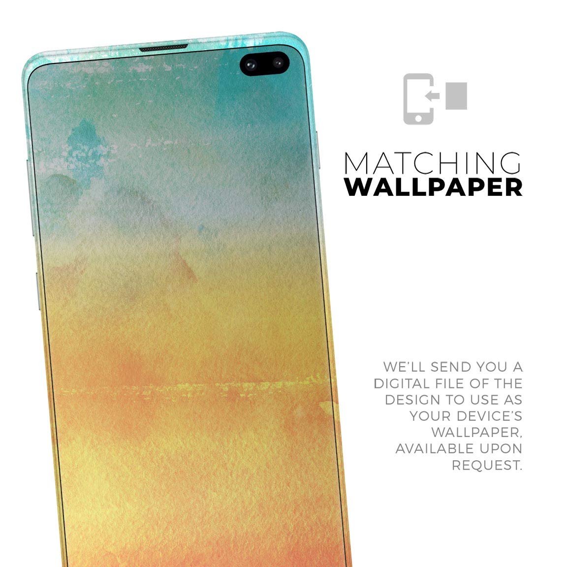 DesignSkinz Lined Orange 443 Absorbed Watercolor Texture Protective Vinyl Decal Wrap Skin Cover Compatible with The Samsung Galaxy S20 (Screen Trim & Back Glass Skin)