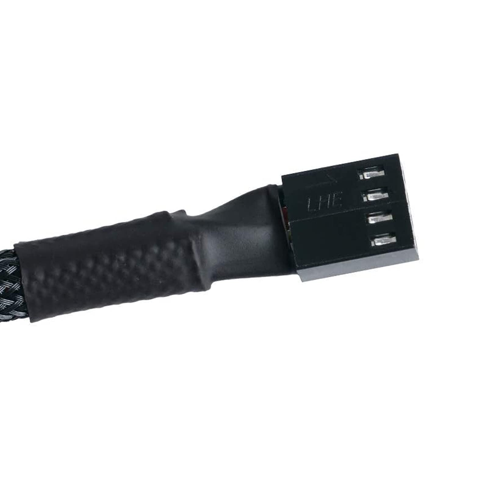 novonest PWM Fan Splitter, 1 to 4 Cable Sleeved Braided Y Splitter,Fan Extension Cable(2 Packs) with 4-pin Adapter, Suitable for All 3-pin and 4-pin Pc Fans,FH-4
